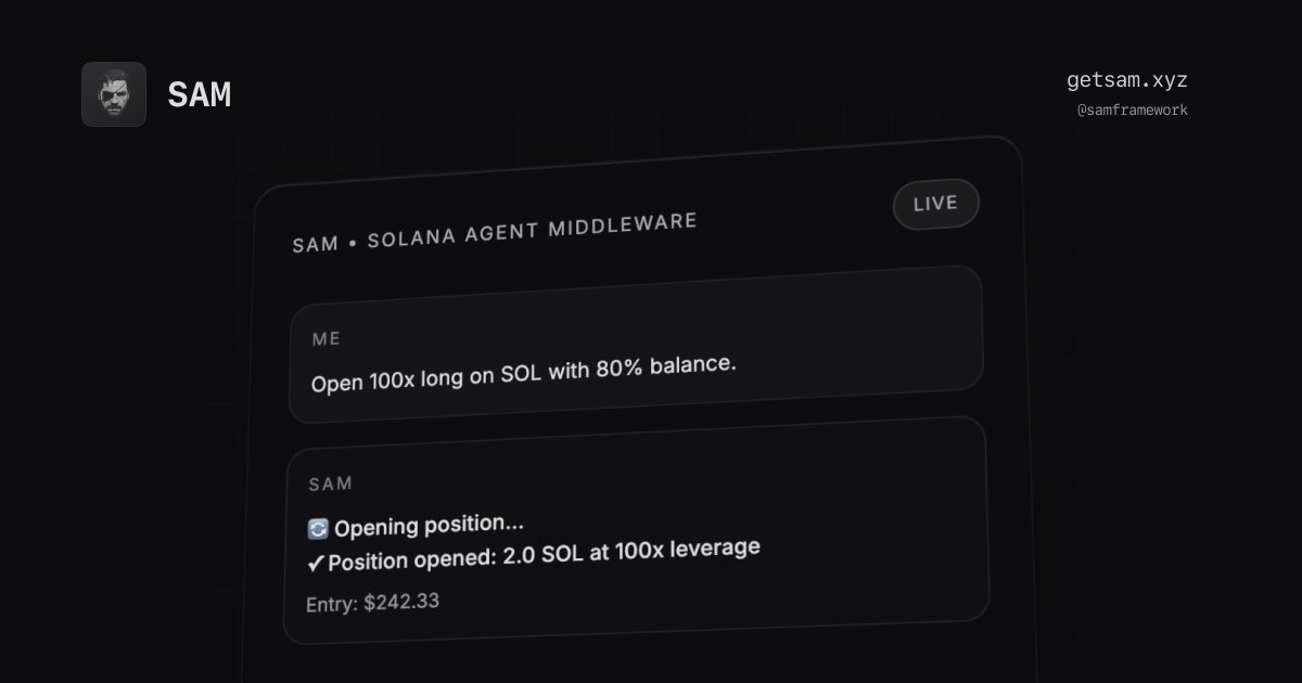 SAM Framework — Build Autonomous Agents for Solana